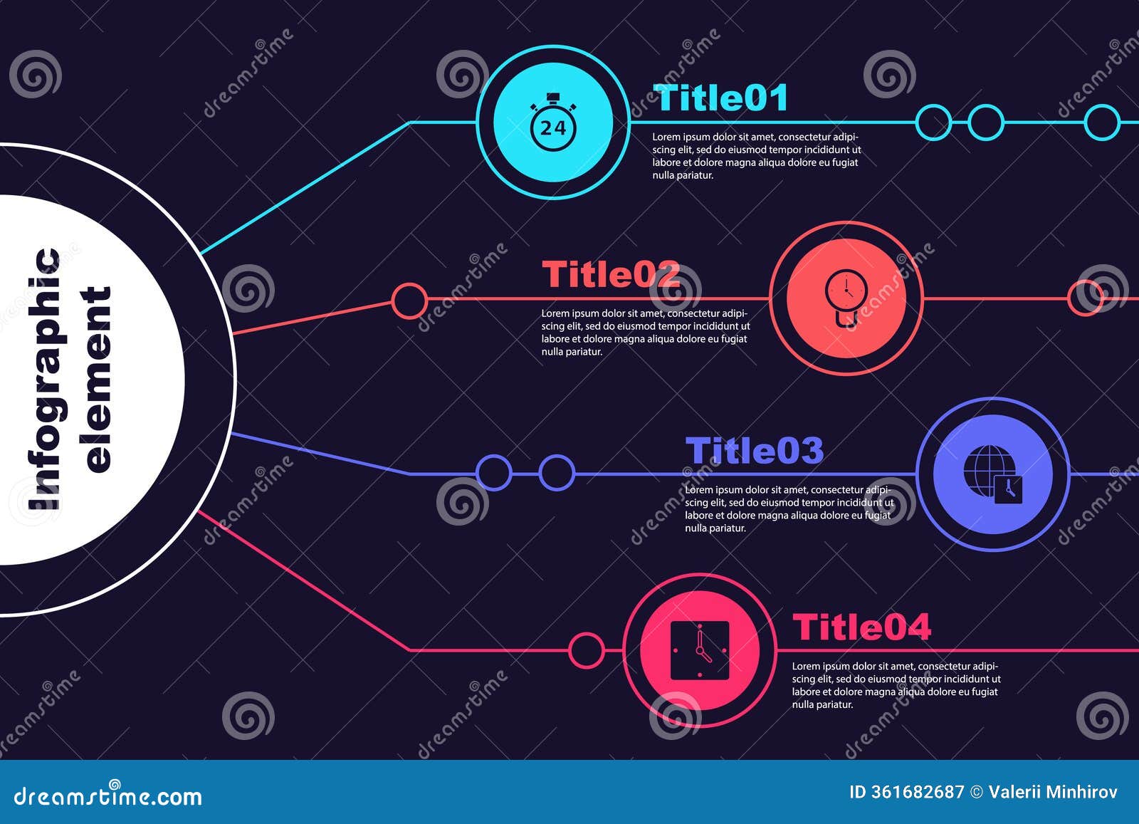 Set Stopwatch 24 Hours, Clock, World Time and . Business Infographic ...