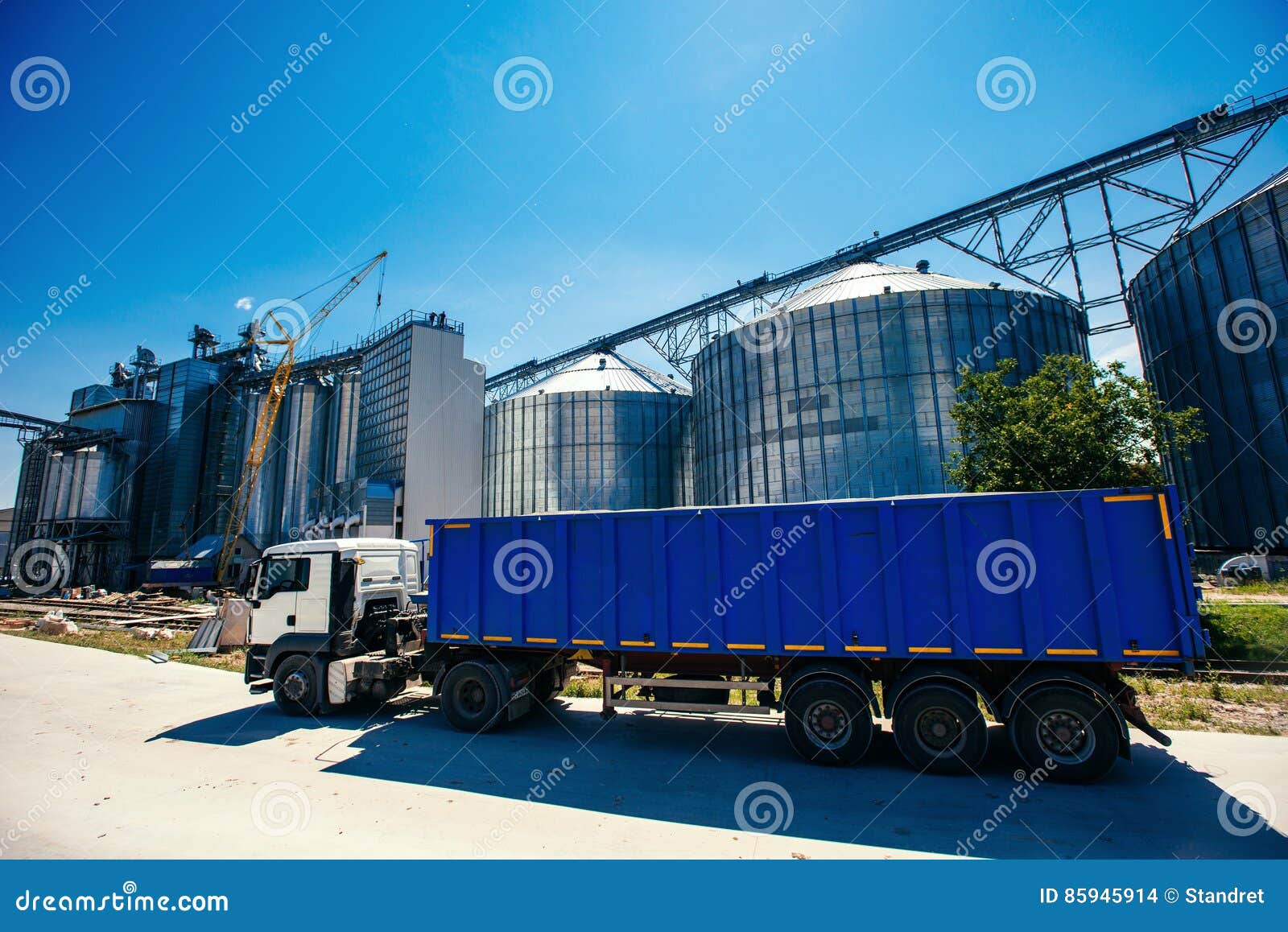Set of Storage Tanks Cultivated Agricultural Crops Processing Pl Stock ...