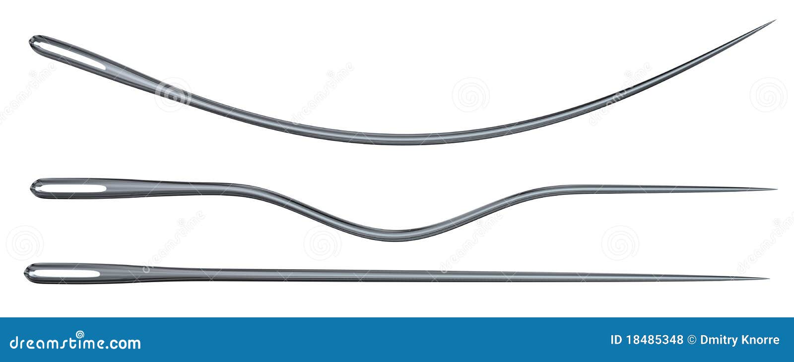 Set of Straight and Curved Needles Stock Illustration - Illustration of ...