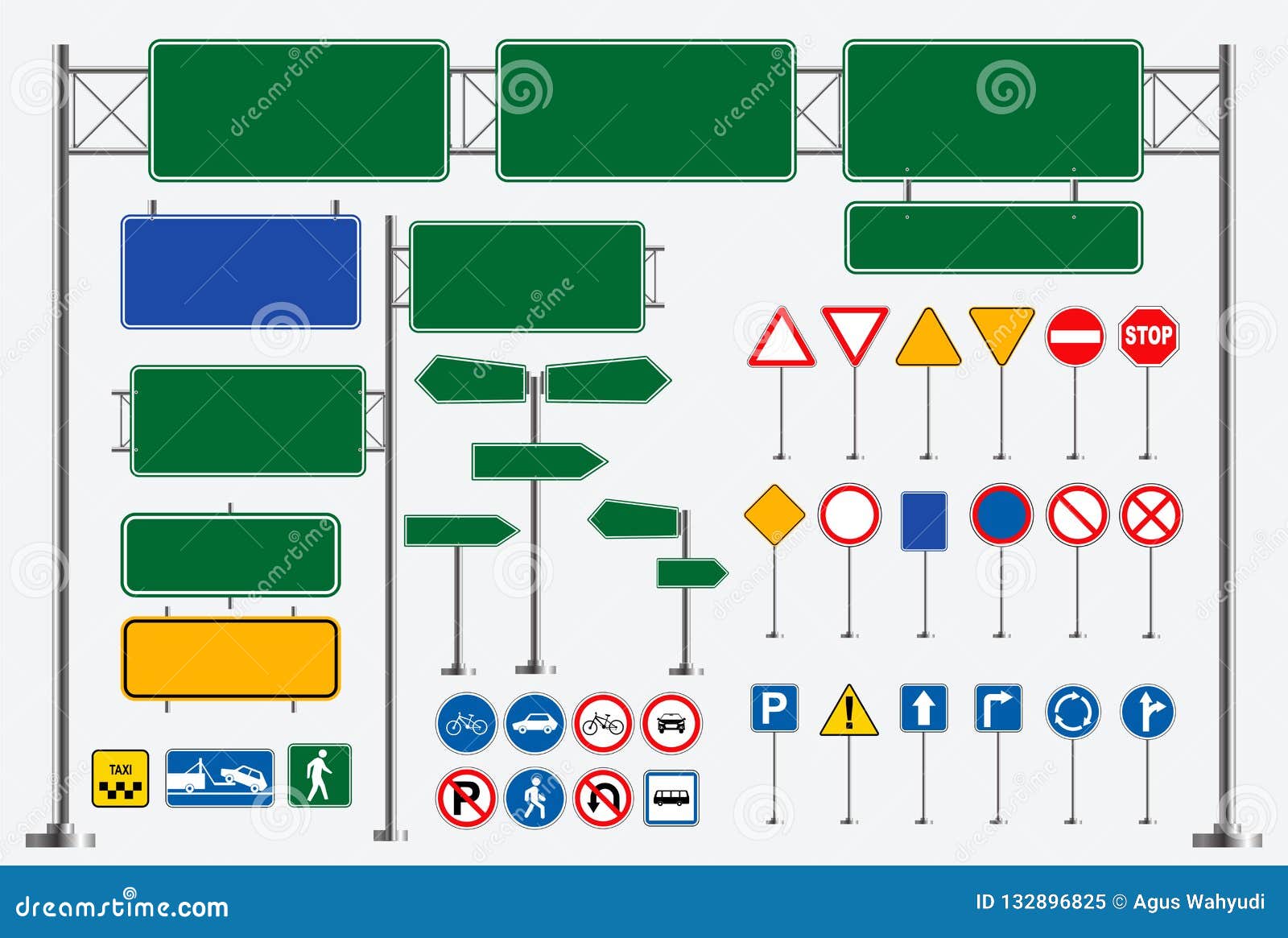 Set Street Sign, Evacuate Sign, Smoking Area / No Smoking Sign, Parking ...