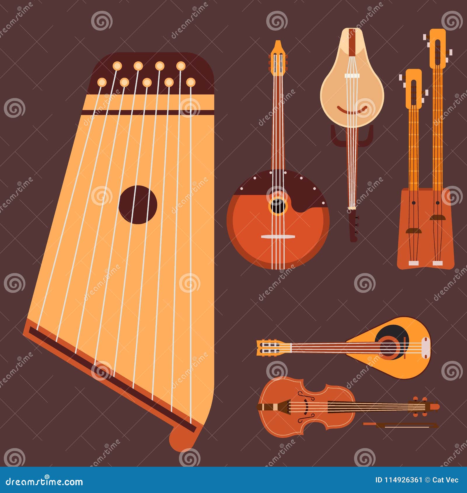 Set of Stringed Musical Instruments Classical Orchestra Art Sound Tool ... Set of Stringed Musical Instruments Classical Orchestra Art Sound Tool ...