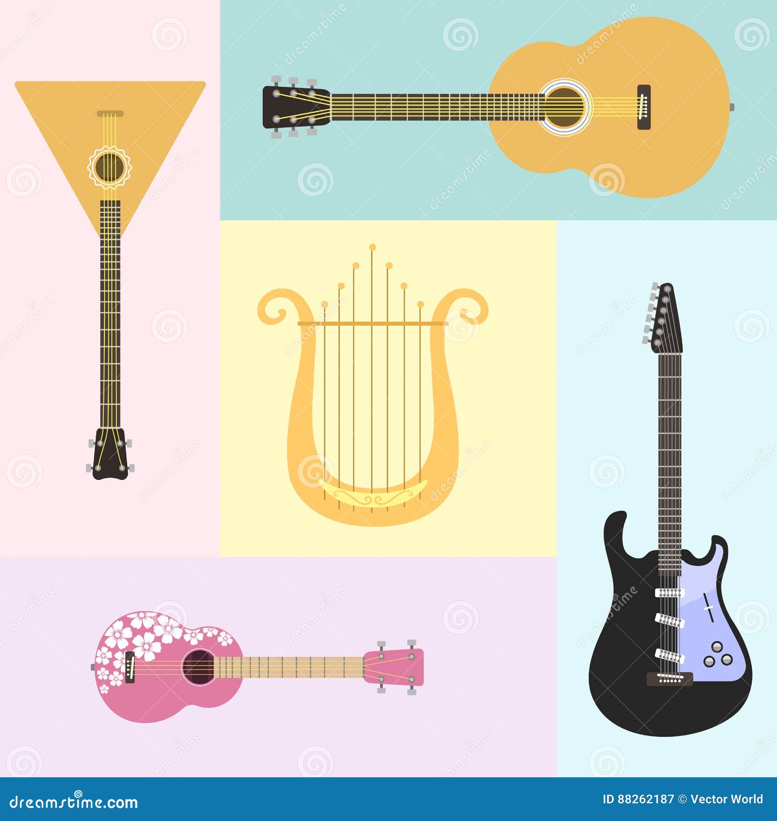 Set of Stringed Musical Instruments Classical Orchestra Art Sound Tool ... Set of Stringed Musical Instruments Classical Orchestra Art Sound Tool ...