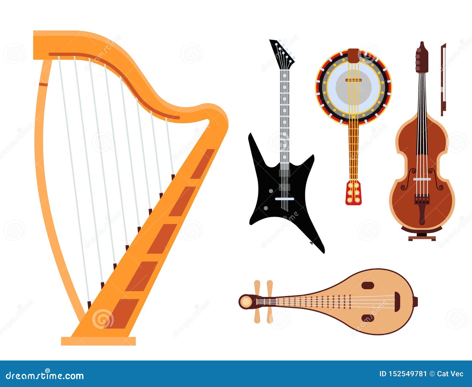 Set of Stringed Musical Instruments Classical Orchestra Art Sound Tool ... Set of Stringed Musical Instruments Classical Orchestra Art Sound Tool ...