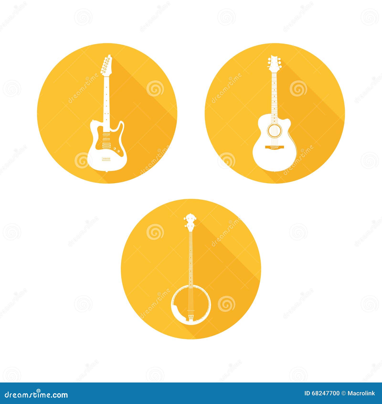 Set Of Stringed Musical Instruments Vector Illustration | CartoonDealer ...