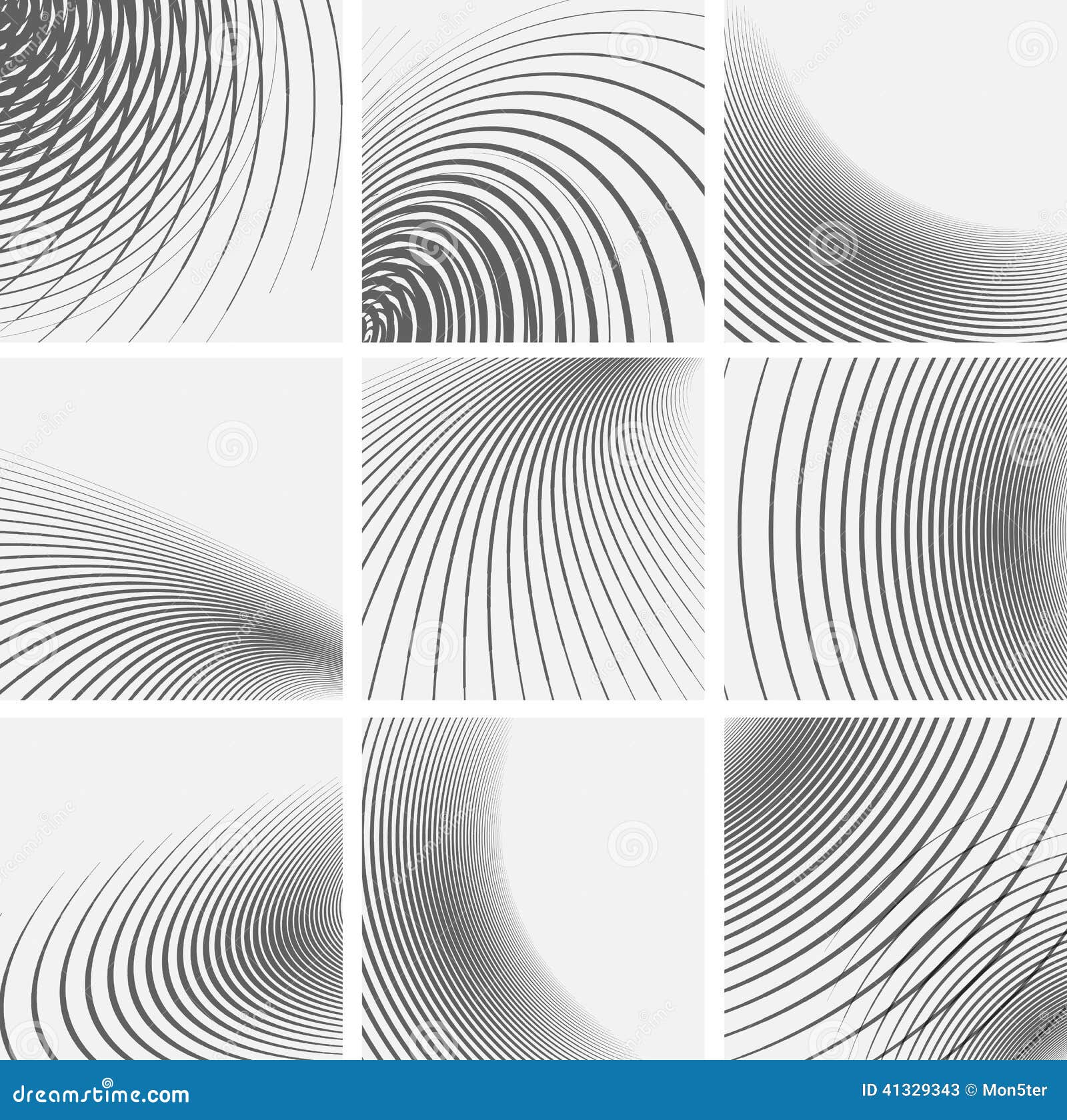 Set of Striped Abstract Forms Stock Vector - Illustration of spot ...