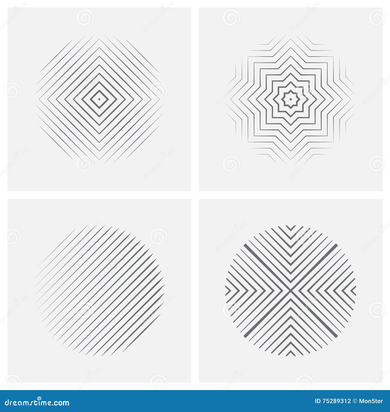 Set of Striped Abstract Forms. Stock Vector - Illustration of artistic ...