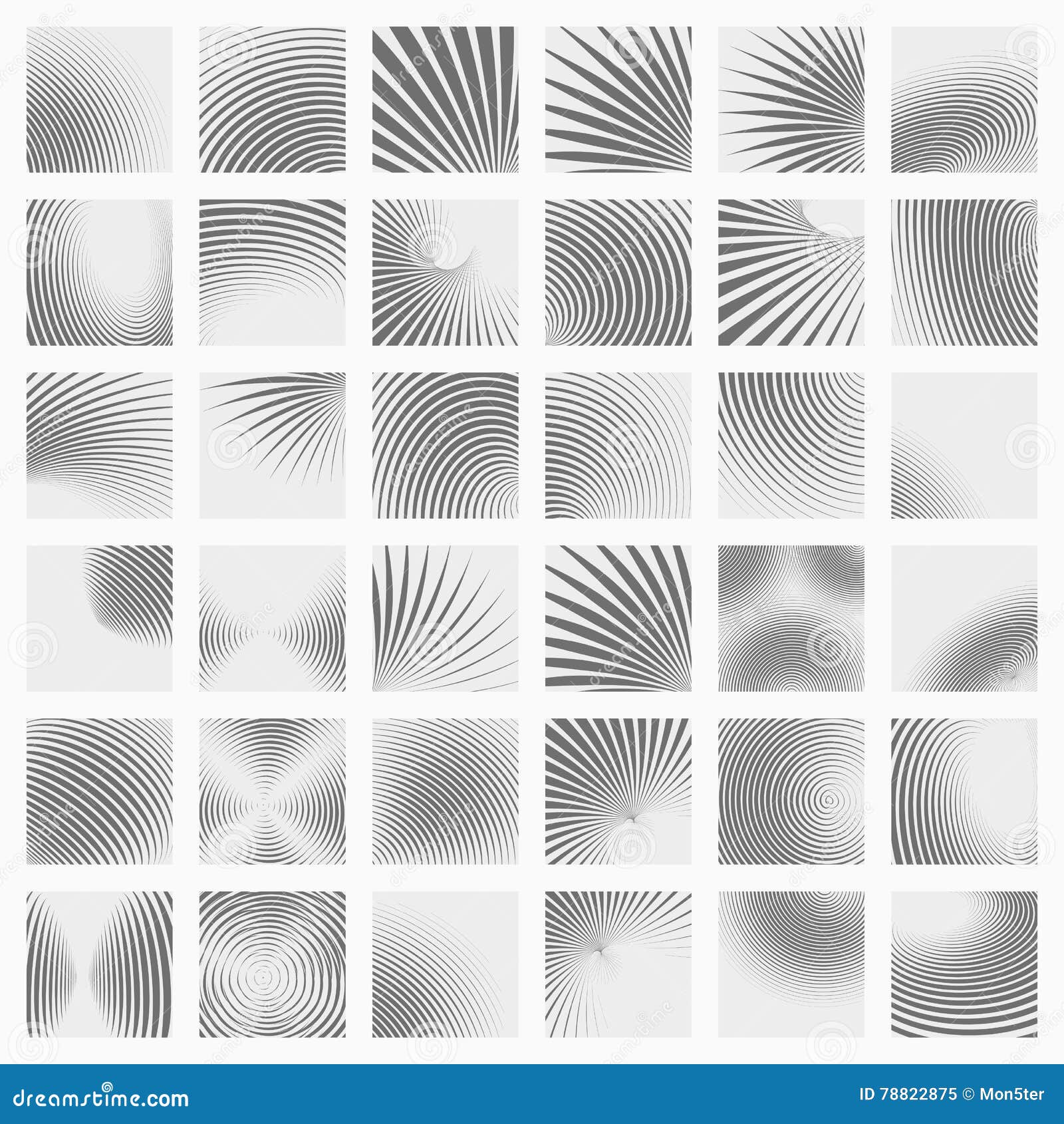 Set of Striped Abstract Forms Stock Vector - Illustration of globe ...