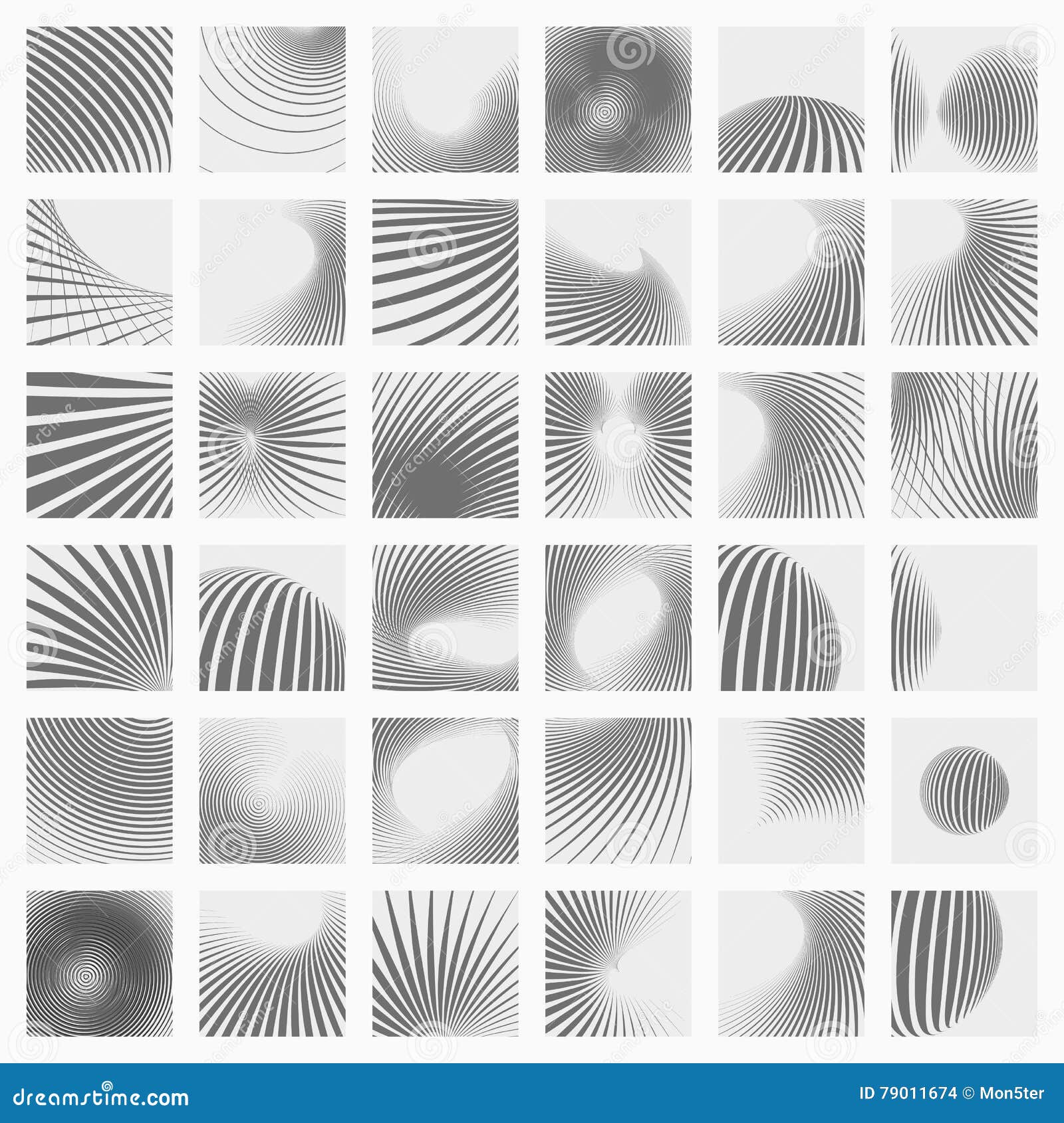 Set of Striped Abstract Forms Stock Vector - Illustration of background ...