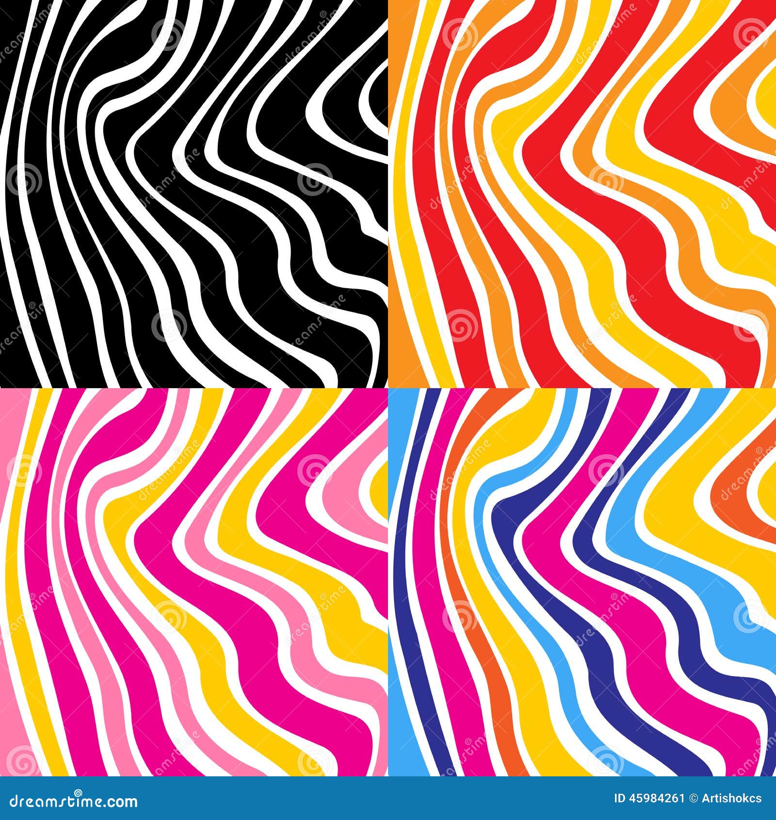 Set of striped backgrounds stock vector. Illustration of distorted ...