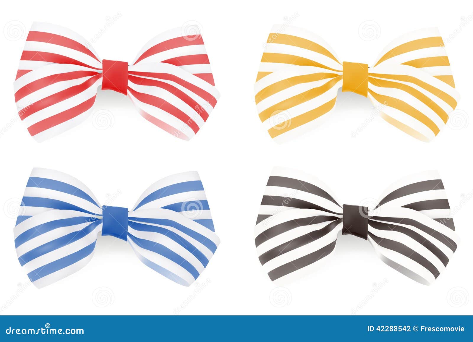 Set of Striped bows. stock vector. Illustration of carnival - 42288542