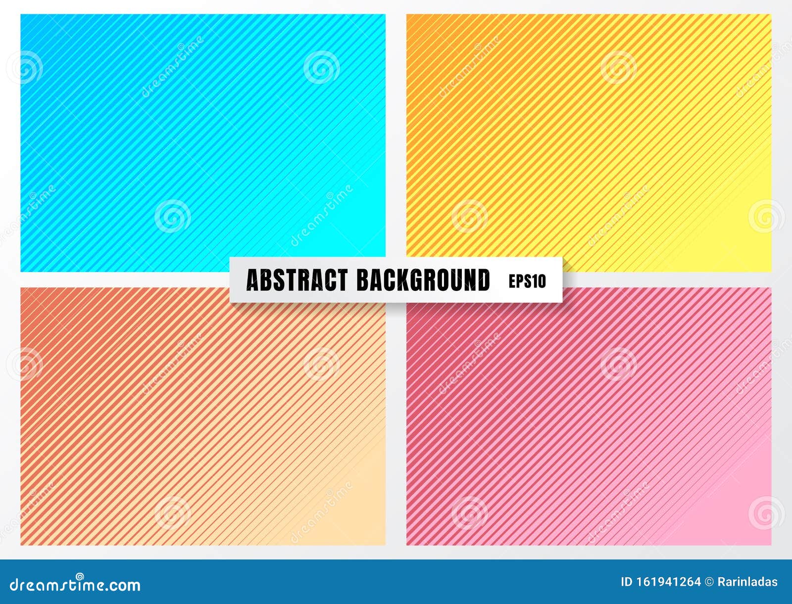 Set of Striped Fading Line Pattern Diagonal on Blue, Yellow, Orange ...