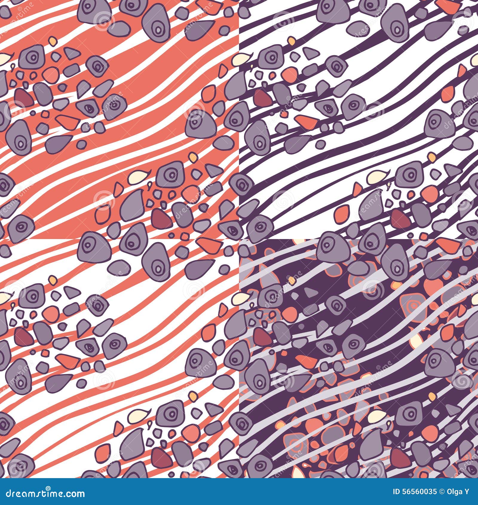 Set of 4 Striped Seamless Texture Stock Vector - Illustration of ...