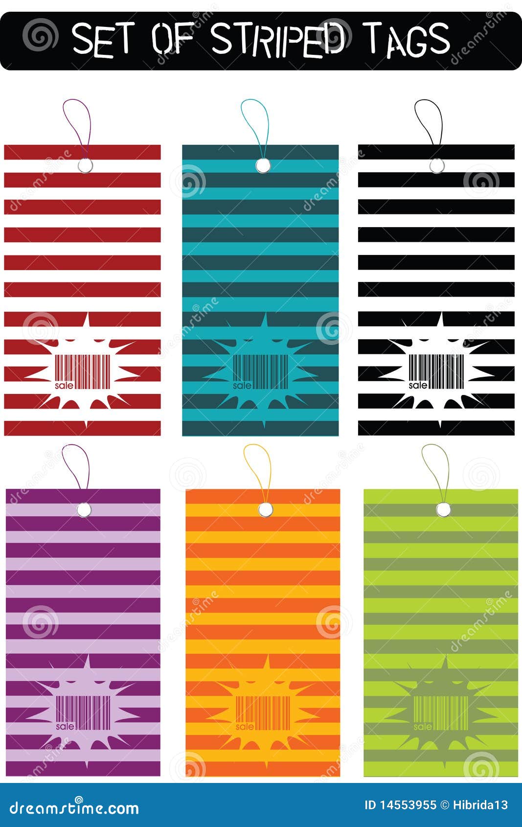Set of striped tags stock illustration. Illustration of color - 14553955