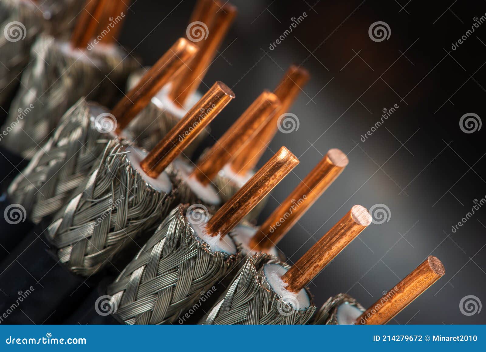 Set of Stripped Coaxial Cable Stock Photo - Image of connection ...