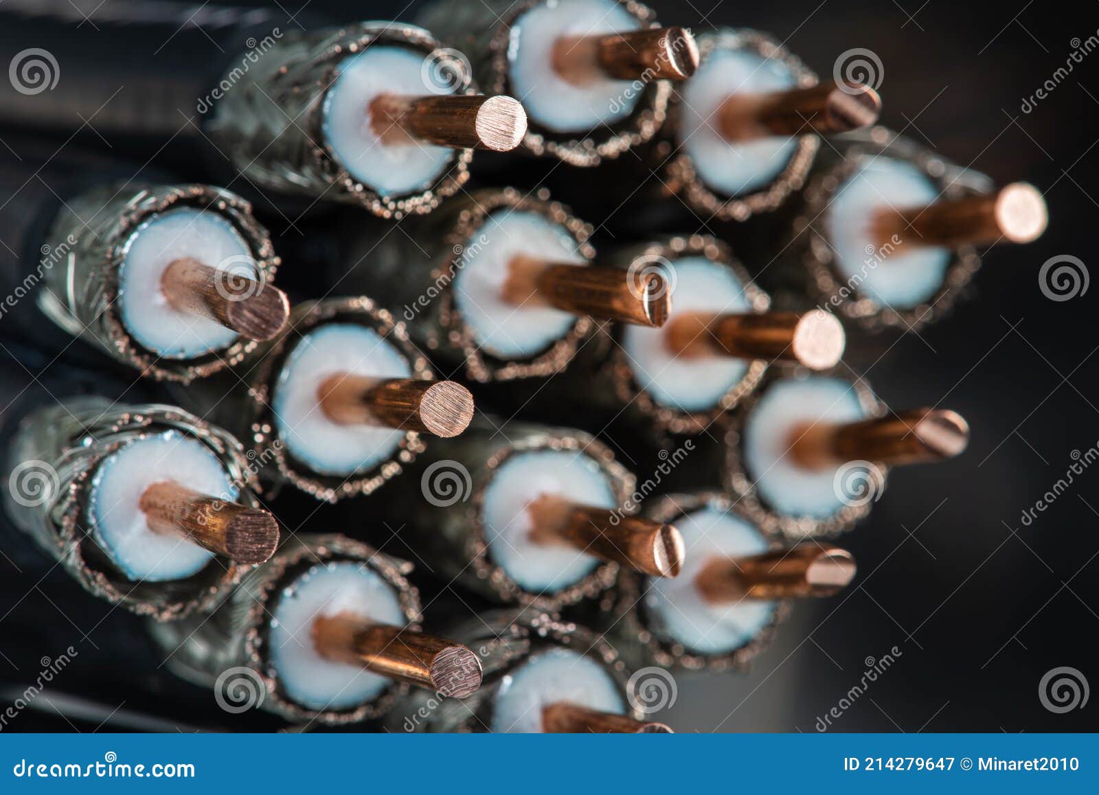 Set of Stripped Coaxial Cable Stock Image - Image of copper, multimedia ...
