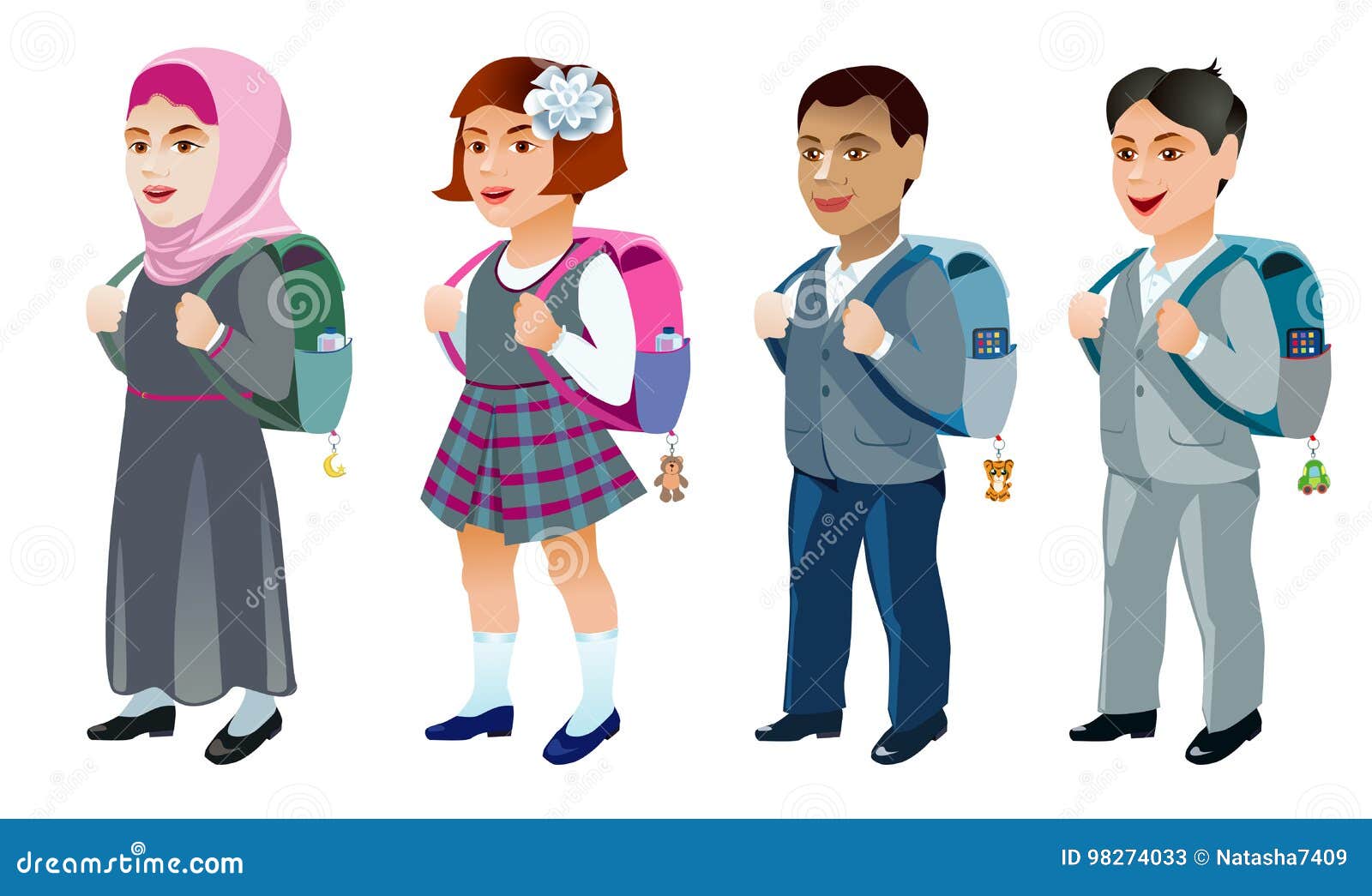 Set of student stock vector. Illustration of school, lesson - 98274033