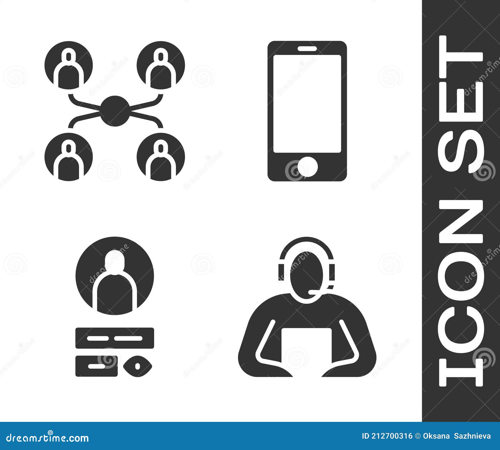 Set Student, Online Class, Create Account Screen and Mobile Phone Icon ...