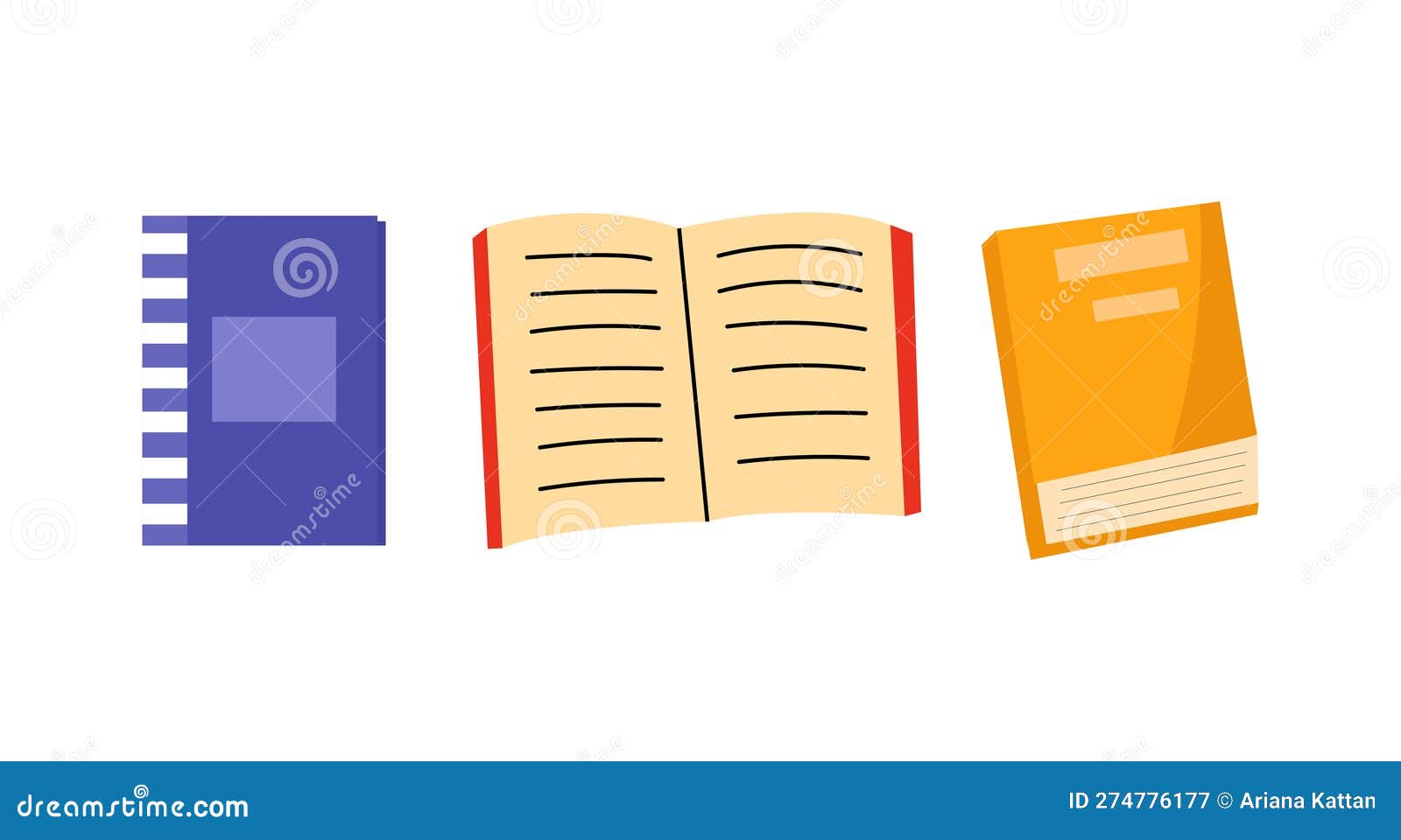 Set of Student School Books and Copybooks for Notes. Education Back To ...