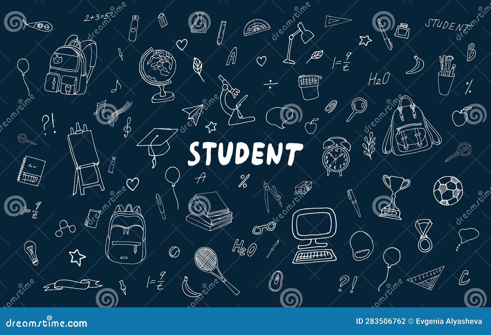 Student Doodle Art Cartoon Vector | CartoonDealer.com #70986265