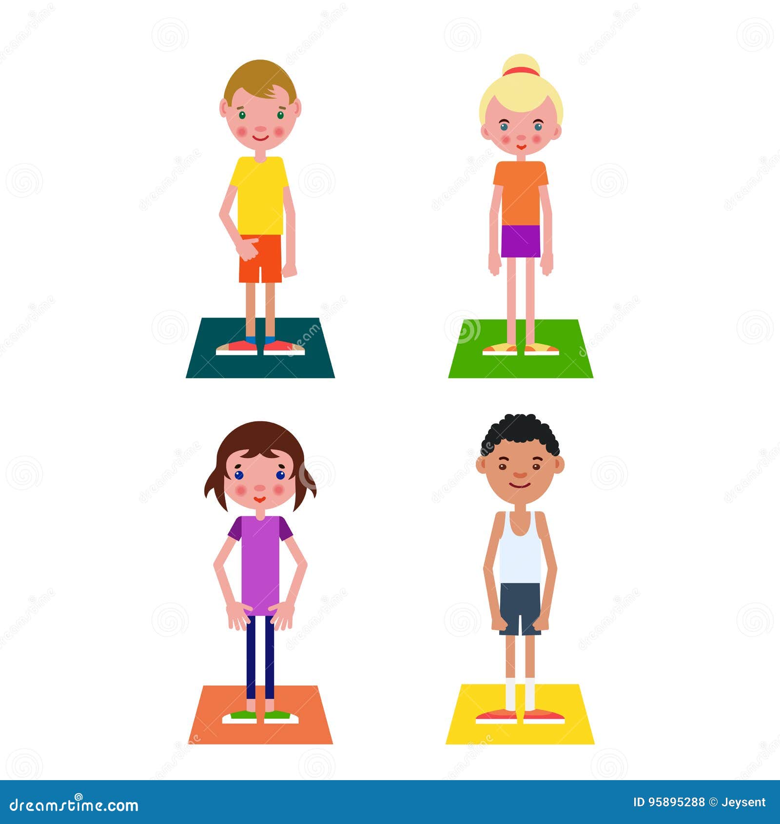 Set of Students Who are Ready To Begin Physical Education Classes Stock ...