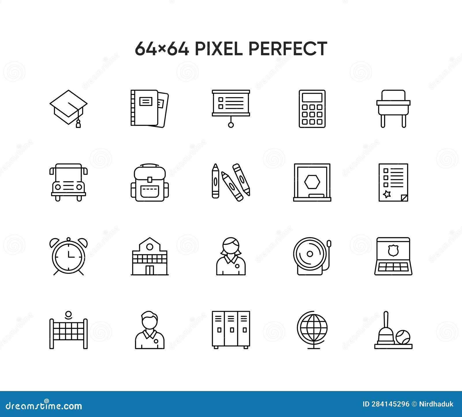 Set of Study Icons Collection. Stock Vector - Illustration of ...