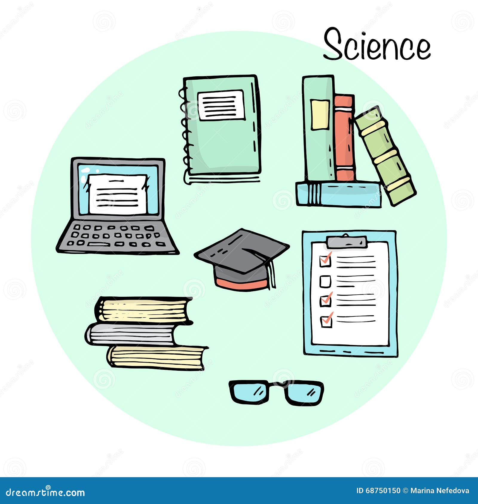 Set of Stydying Elements. Science Topic Stock Illustration ...