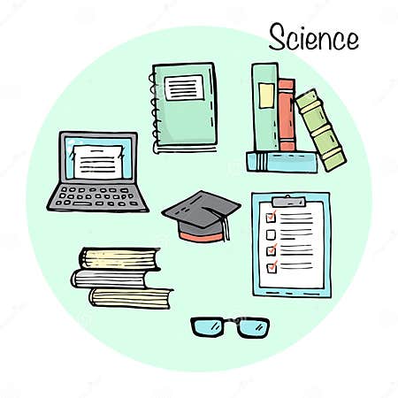 Set of Stydying Elements. Science Topic Stock Illustration ...