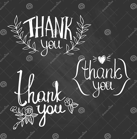 A Set of Style Thank You Design Elements. Stock Vector - Illustration ...
