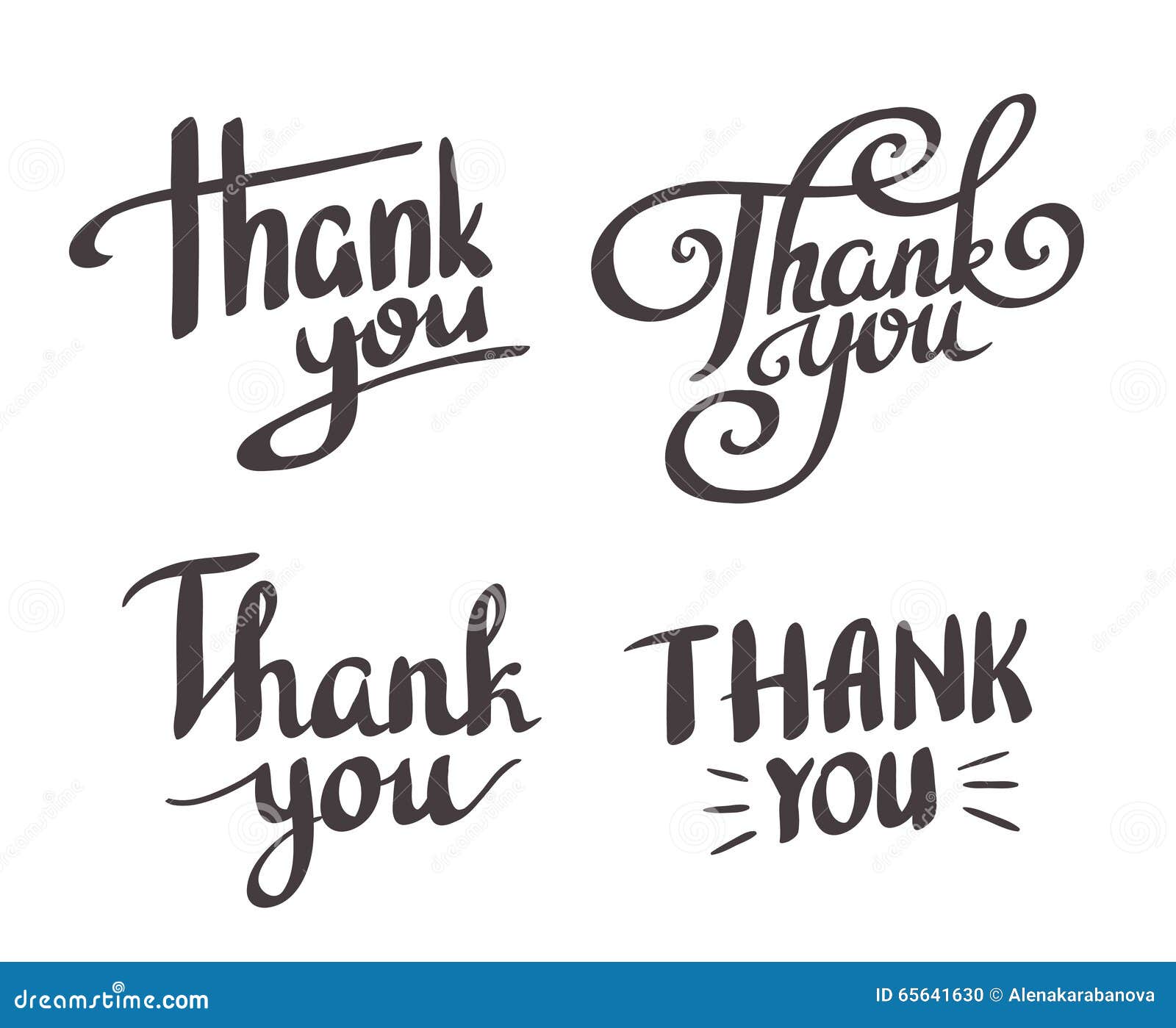 A Set of Style Thank You Design Elements. Stock Vector - Illustration ...