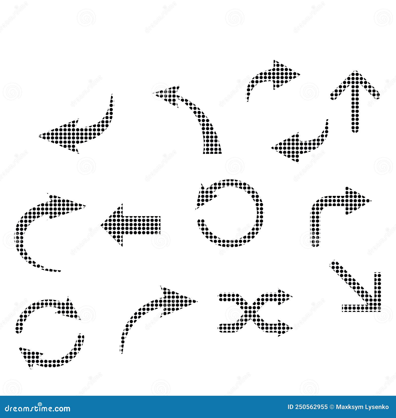 Set of 13 Style Vector Pixel Art Arrows Isolated on White Background ...