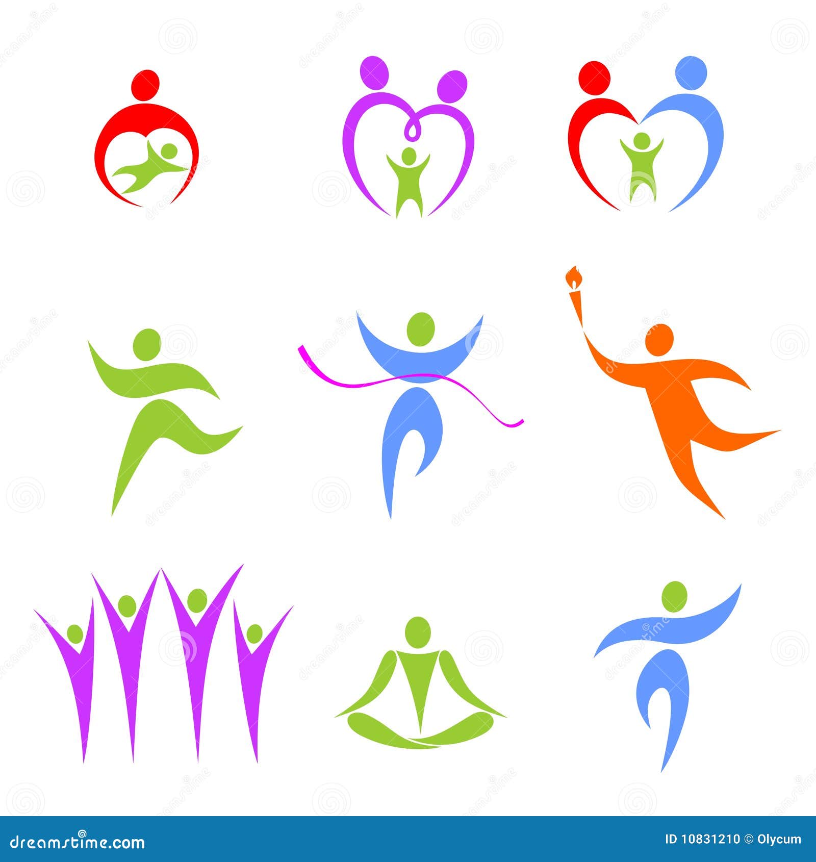 Set of the stylised people stock vector. Illustration of sport - 10831210