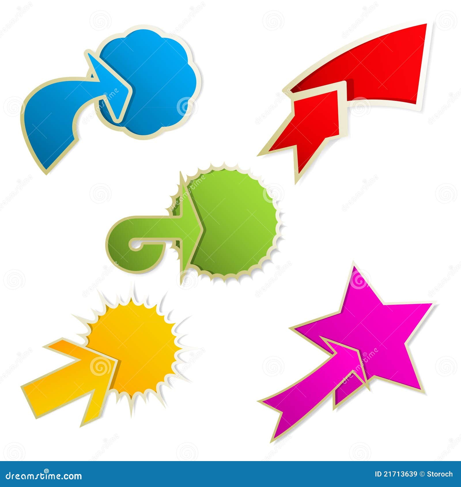 Set of Stylish Bubbles Stickers. Stock Vector - Illustration of marks ...