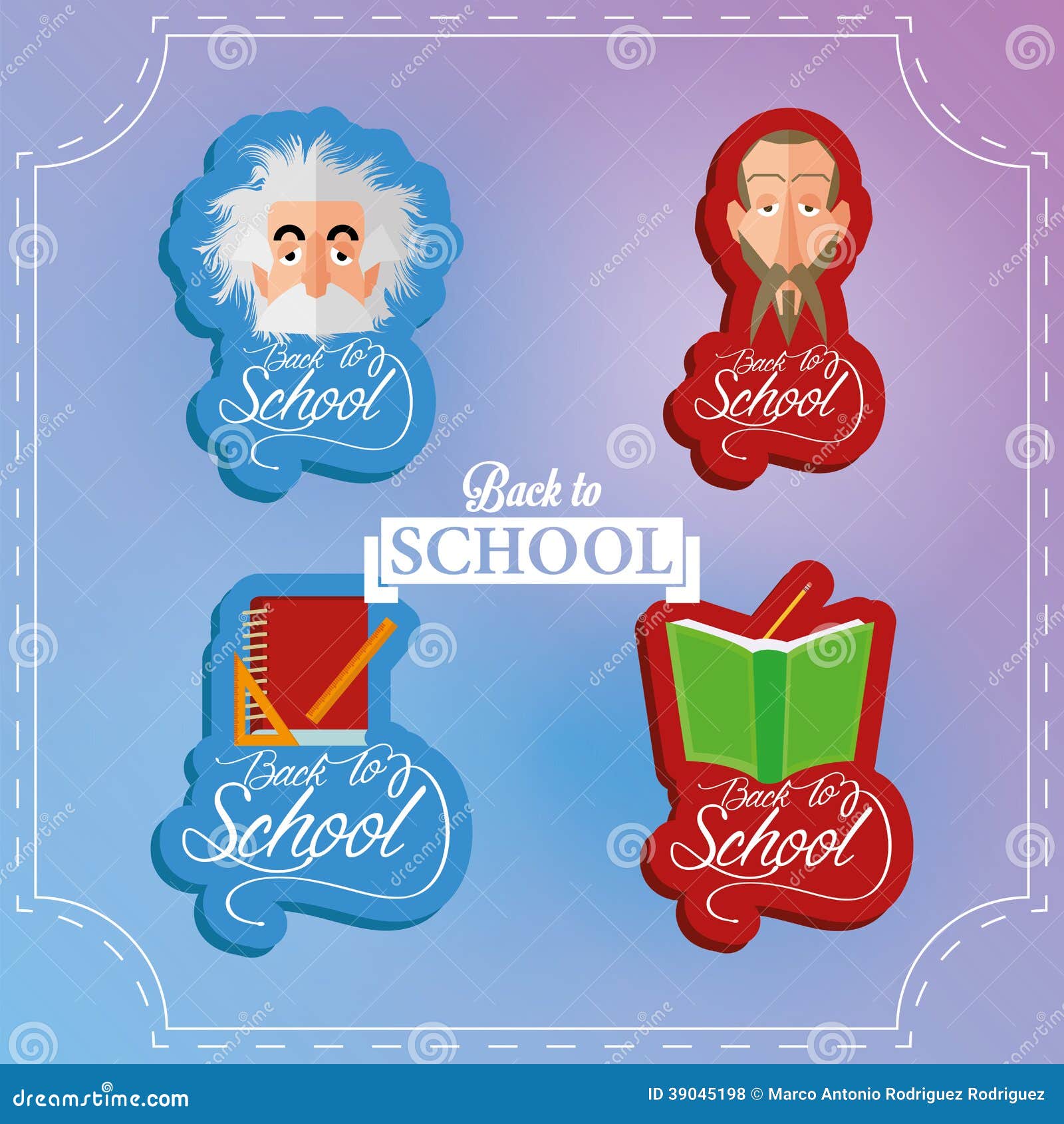 Set of Stylish Cartoon Different School Elements Editorial Stock Photo ...