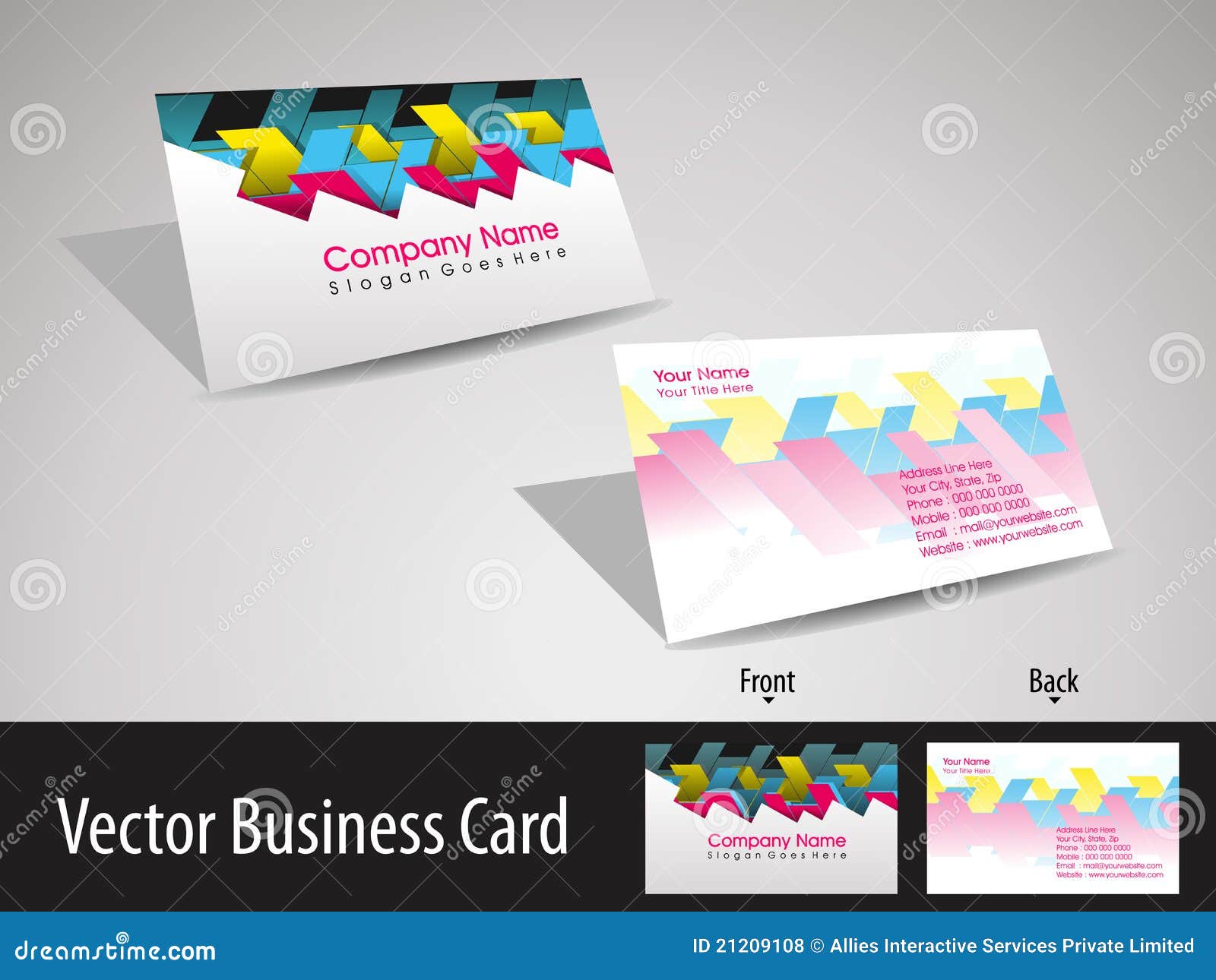 Set of Stylish Design Vector Business Card Stock Vector - Illustration ...