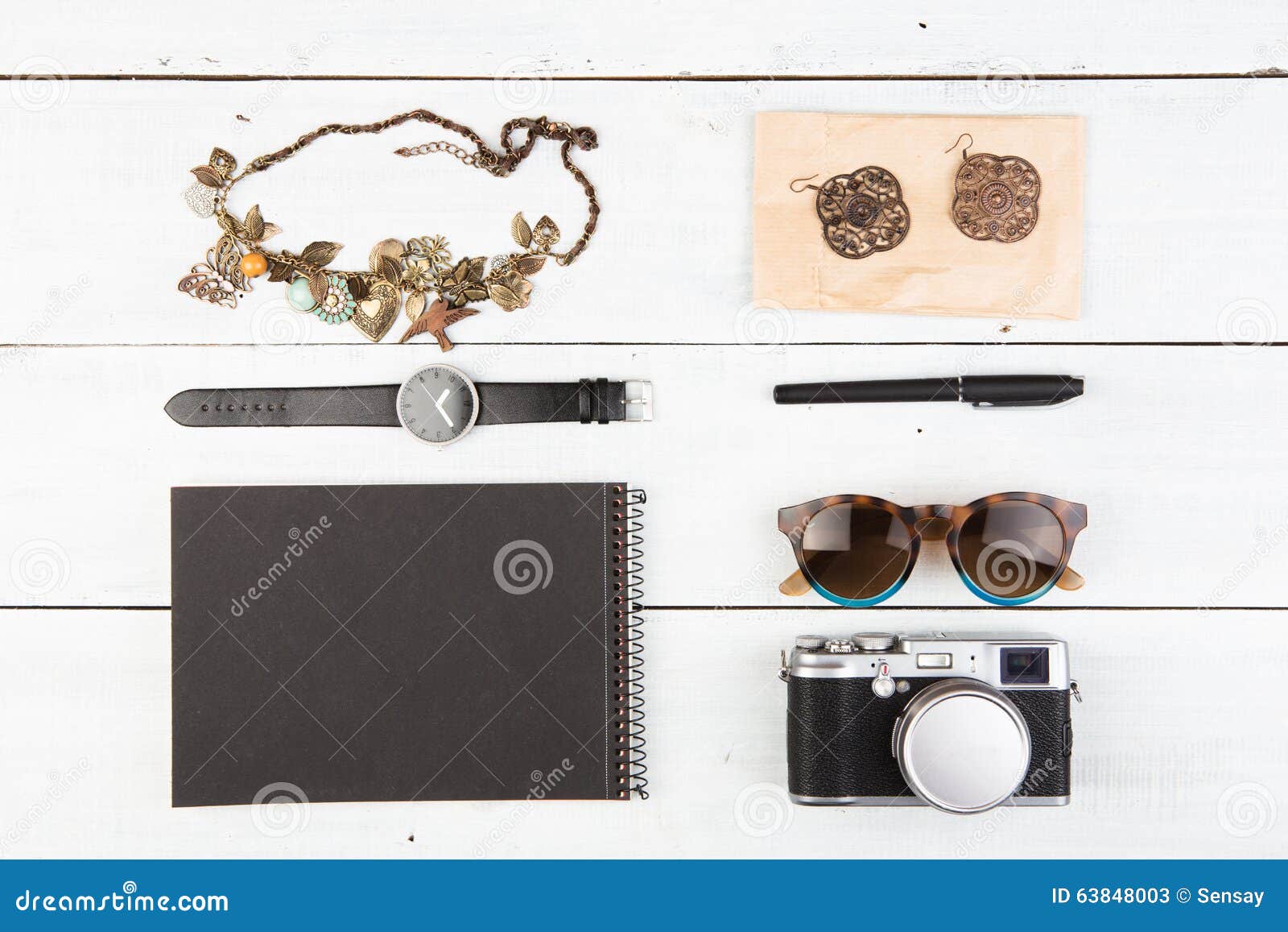Set of Stylish Female Things Stock Image - Image of shopping, notebook ...