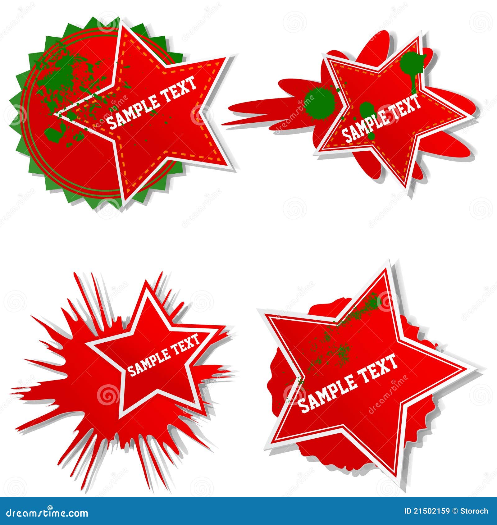 Set of Stylish Grunge Bubbles Stickers. Stock Vector - Illustration of ...