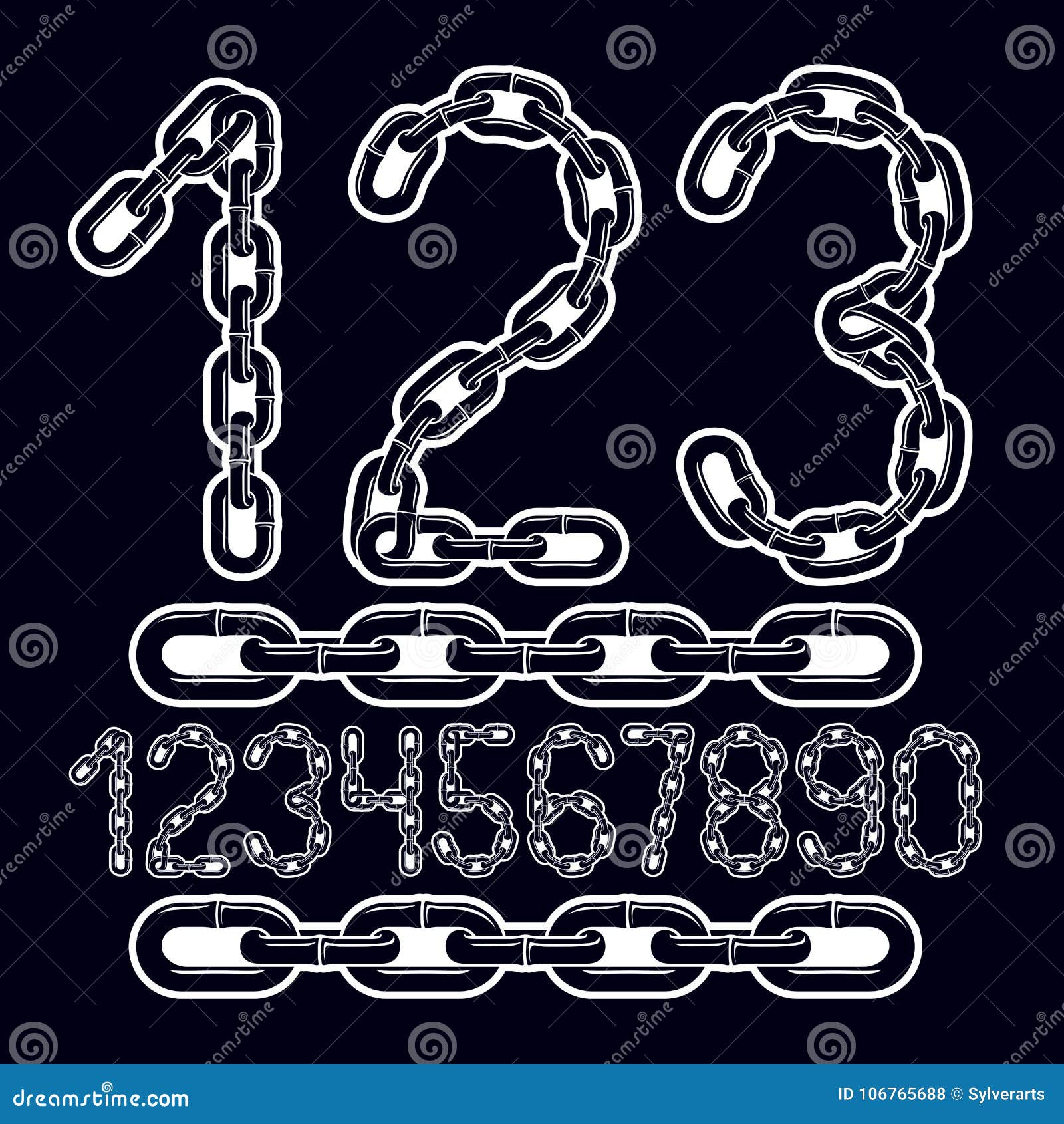 Set of Stylish Vector Digits, Modern Numerals Collection. Cool N Stock ...