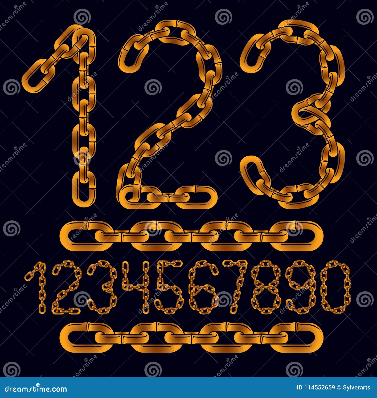 Set of Stylish Vector Digits, Modern Numerals Collection. Cool N Stock ...