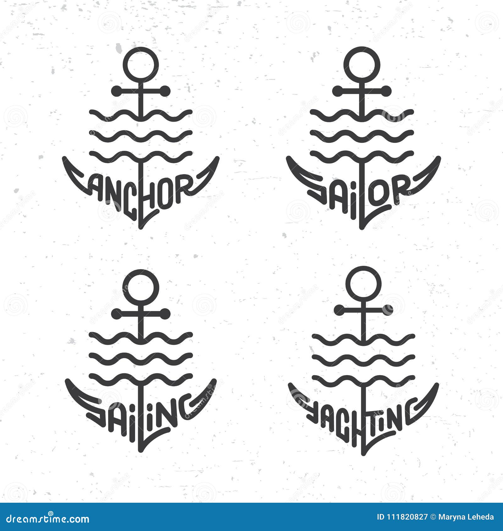 Anchor lettering set stock vector. Illustration of logotype - 111820827