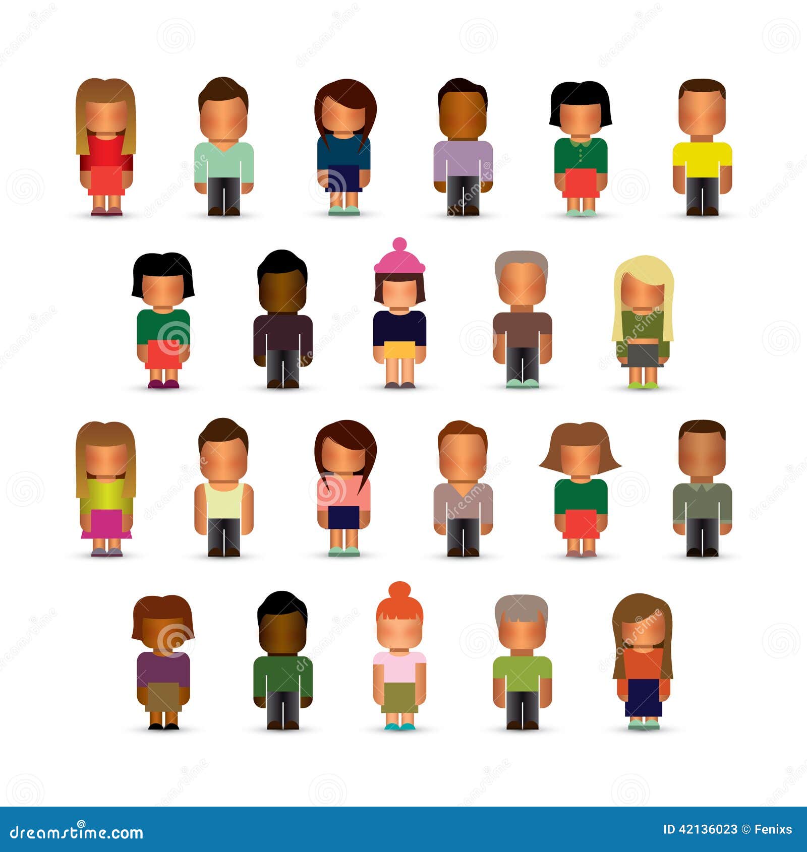 Set of Stylized Baby Figures. Stock Vector - Illustration of connection ...