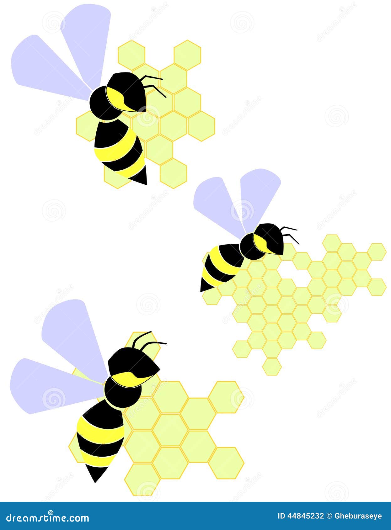 Set of Stylized Bees with Hives Stock Vector - Illustration of ...