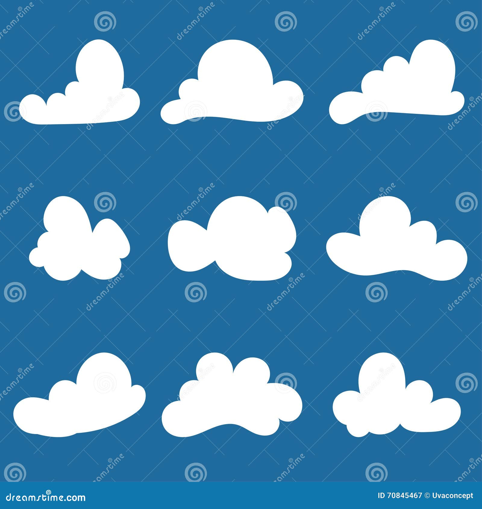 Set of Stylized Cloud Silhouettes. Illustration Stock Vector ...