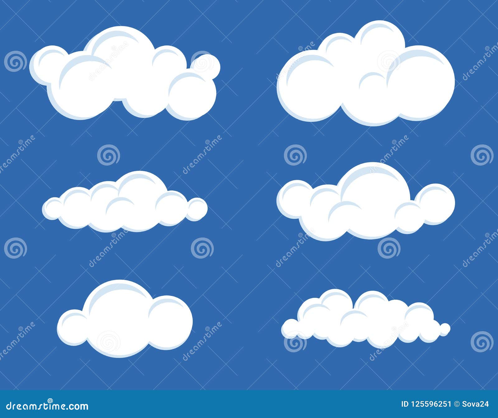 Clouds stock vector. Illustration of fluffy, blue, clouds - 125596251