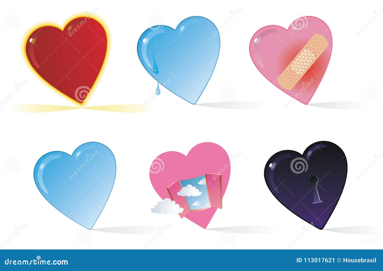 Unusual Heart Collection stock vector. Illustration of broken - 113017621