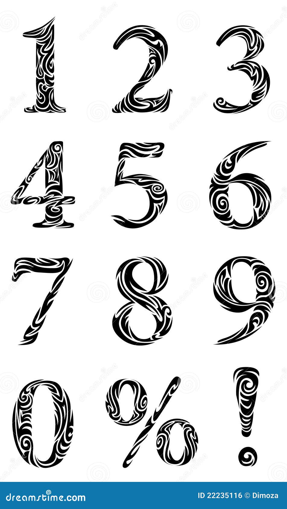 Set Of Stylized Numbers Royalty Free Stock Image - Image: 22235116 Set Of Stylized Numbers Royalty Free Stock Image - Image: 22235116