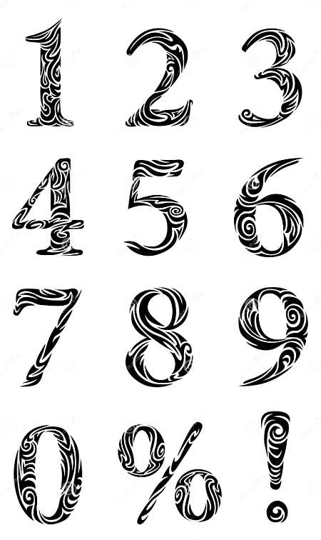 Set of stylized numbers stock vector. Illustration of design - 22235116