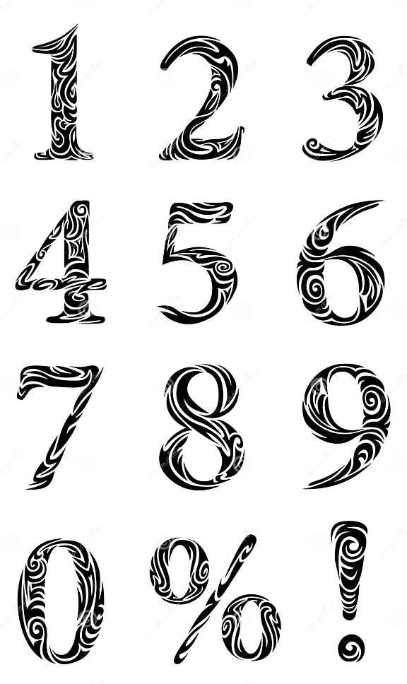 Set of stylized numbers stock vector. Illustration of design - 22235116