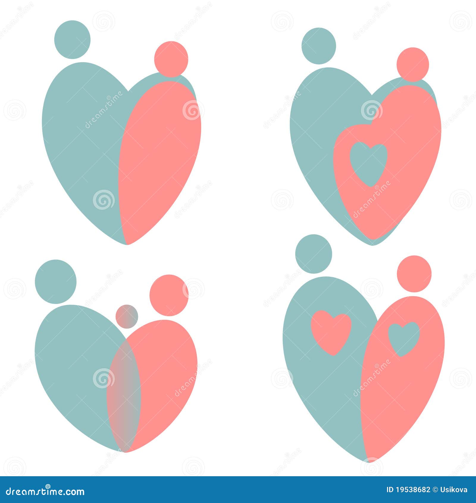 Set of Stylized Silhouette on the Family. Stock Vector - Illustration ...