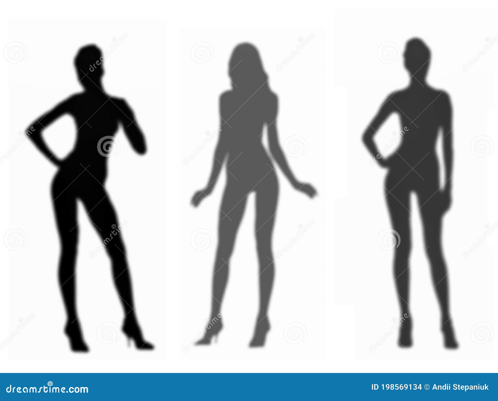Womans shadows Set stock vector. Illustration of vector - 198569134
