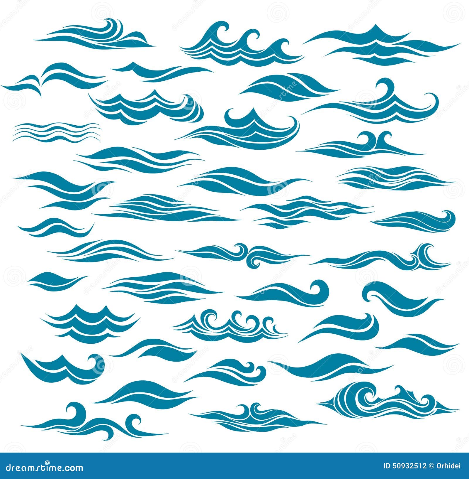 Set Stylized Waves from Element of the Design Stock Vector ...